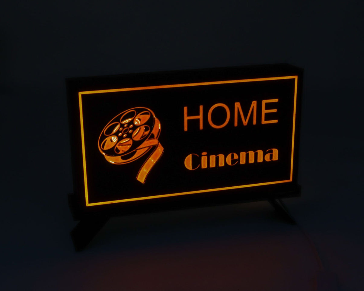 Retro Glow: Vintage Themed Home Theater Lightbox – LightAndTimeArt
