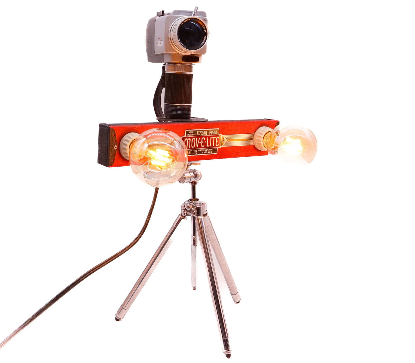 Movie Camera Lamp - 1960's 8mm Minolta Camera & Acme-Lite Light Bar on ...