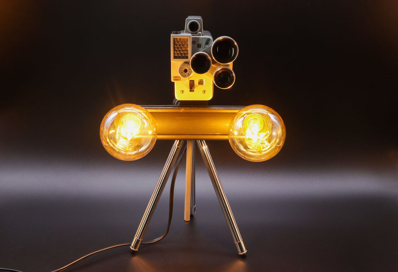 Movie Camera Lamp - 1960's 8mm Kodak Cine Camera & Bell & Howell Light ...